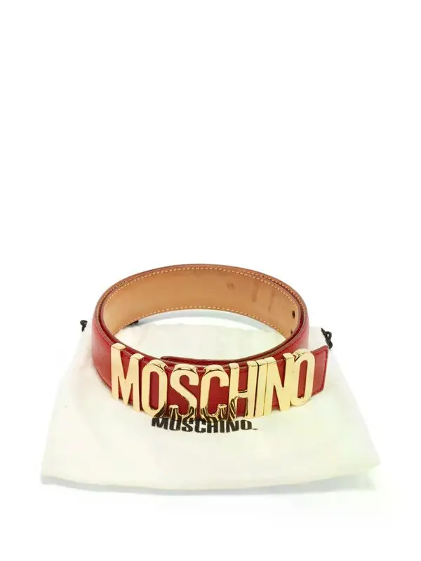 Moschino Plaque Leather Belt