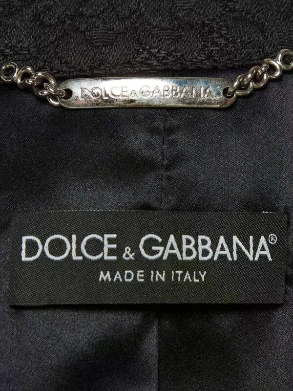 Dolce & Gabbana Floral Jacquard Zip-up Cropped Jacket - Black