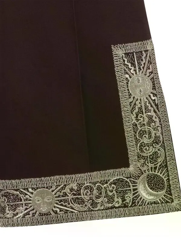 Burberry Cropped Embroidered Wool Silk Flared Trousers