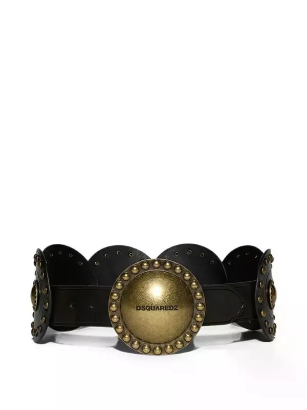 Dsquared2 Oversized Studded Leather Belt - Black