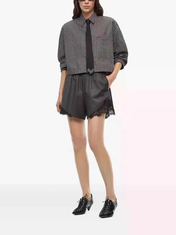 Pinko Cropped Check Shirt With Tie
