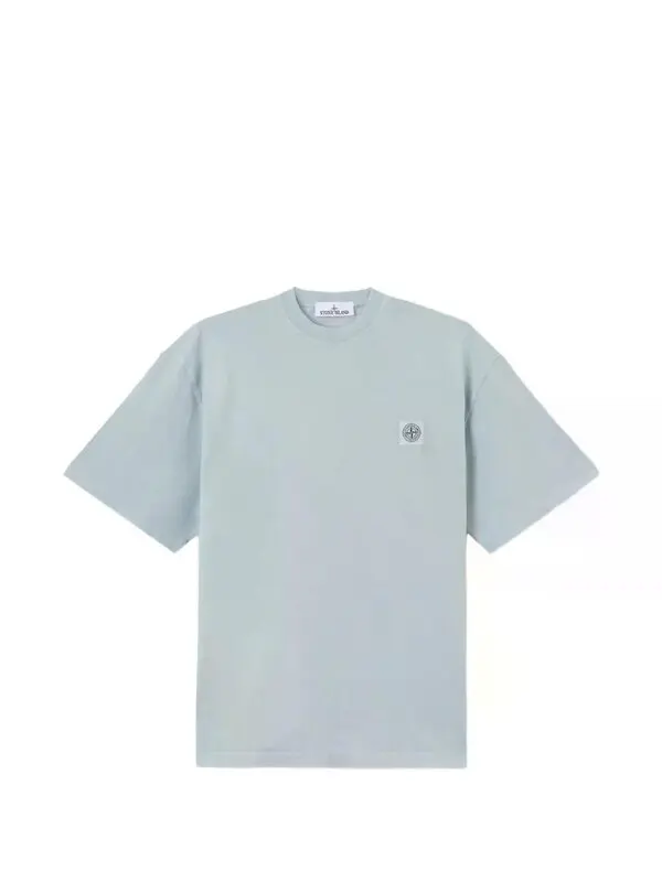 Stone Island 2100030 Combed Organic-cotton Jersey Regular-fit T-shirt With Compass-patch - Blue