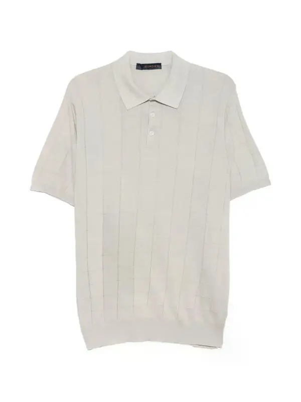 JEORDIE'S Grid-patterned Short-sleeved Polo Shirt