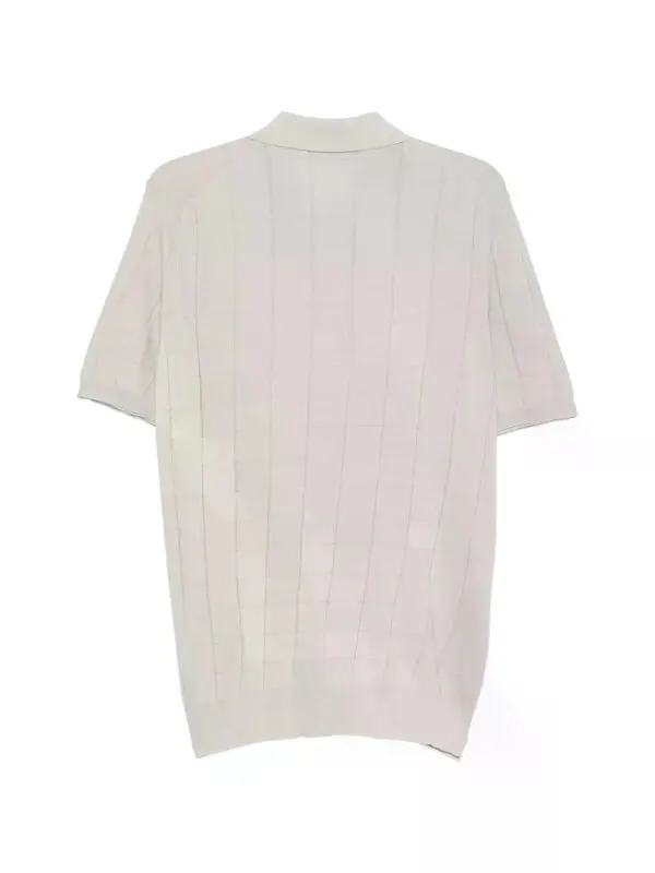 JEORDIE'S Grid-patterned Short-sleeved Polo Shirt