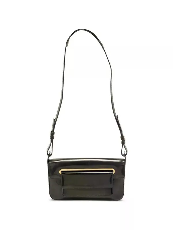 Givenchy Patent Leather Flap Shoulder Bag - Black