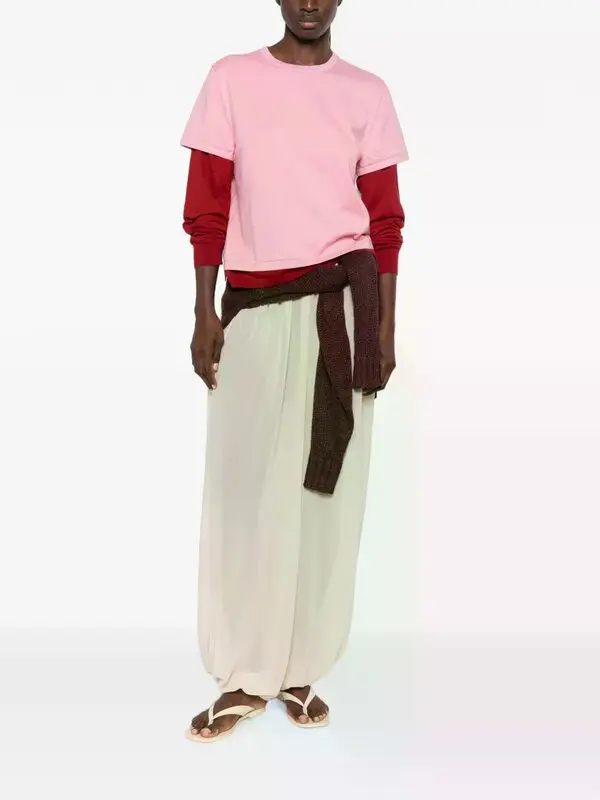 Guest In Residence Layered Crew Neck Sweater - Pink