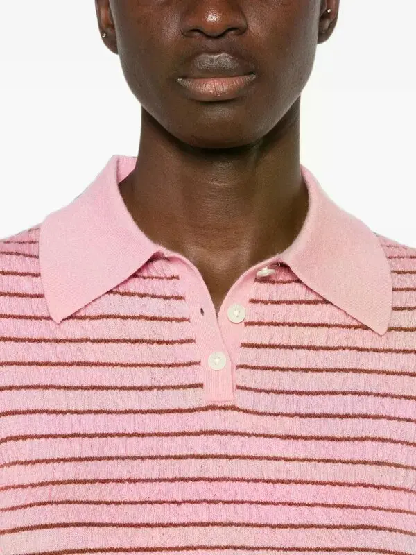 Guest In Residence Striped Pattern Polo Shirt