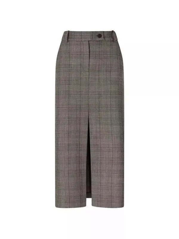 Pinko Midi Skirt With Prince Of Wales Check - Neutrals