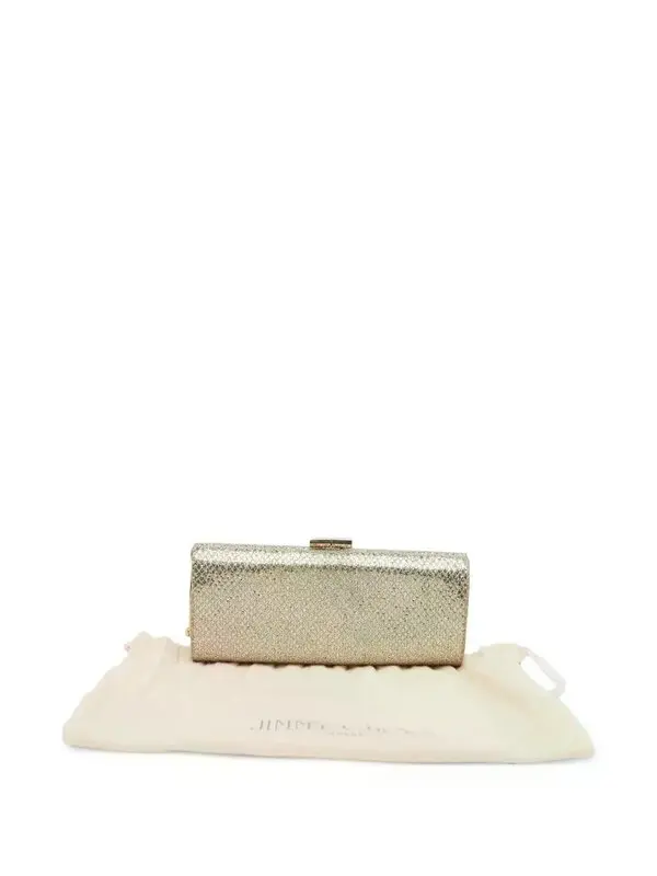 JIMMY CHOO Twill Tube Glitter Clutch Bag