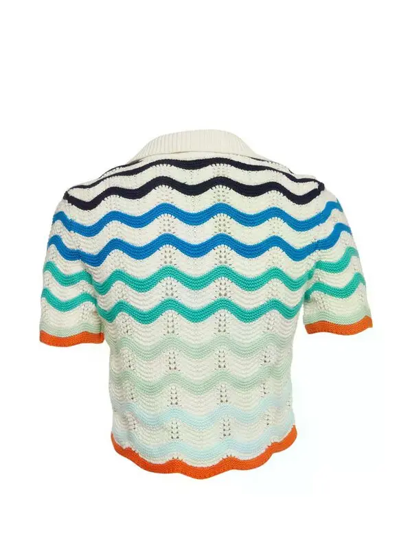 Casablanca Crochet Short-sleeve Top