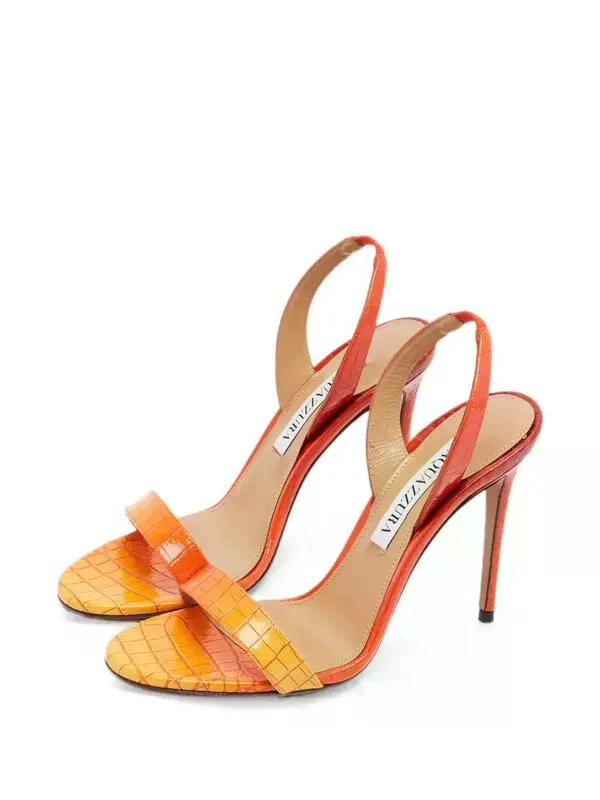 AQUAZZURA Croc-embossedleather Slingback Sandals