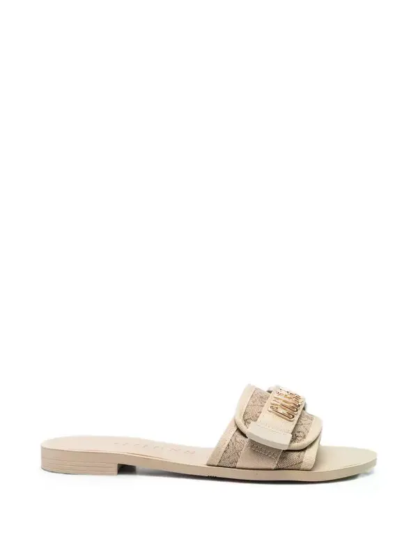 Guess Monogram Pattern Touch-strap Slides