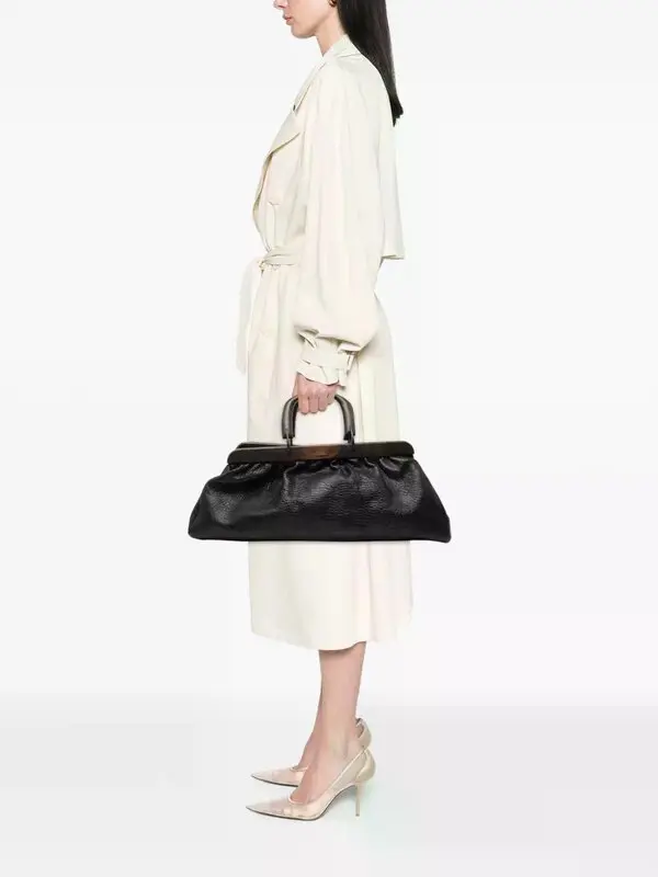 Gucci 2000-2015 Calfskin Wood Frame Handbag
