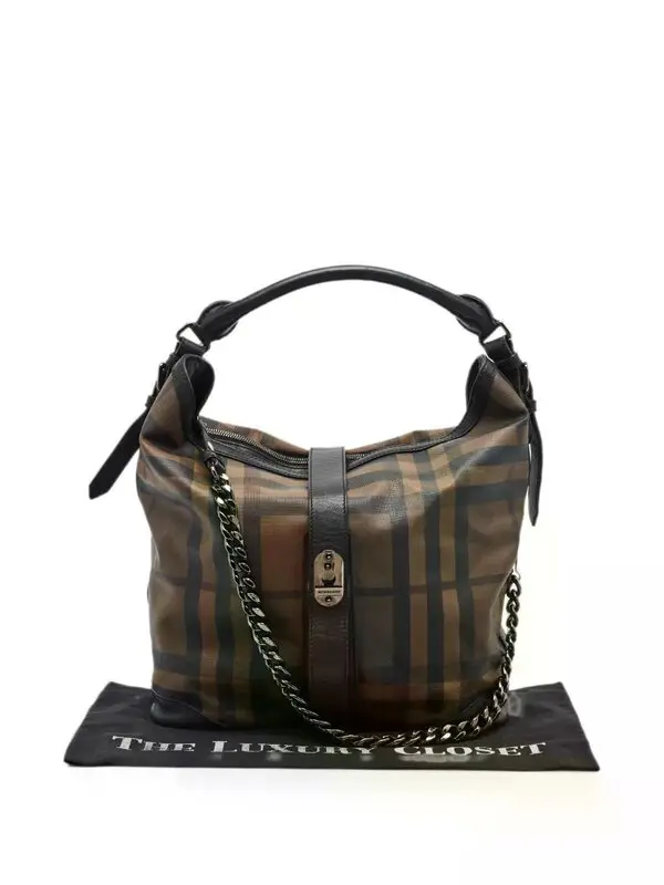 Burberry Smoked Check Chain-detail Tote Bag