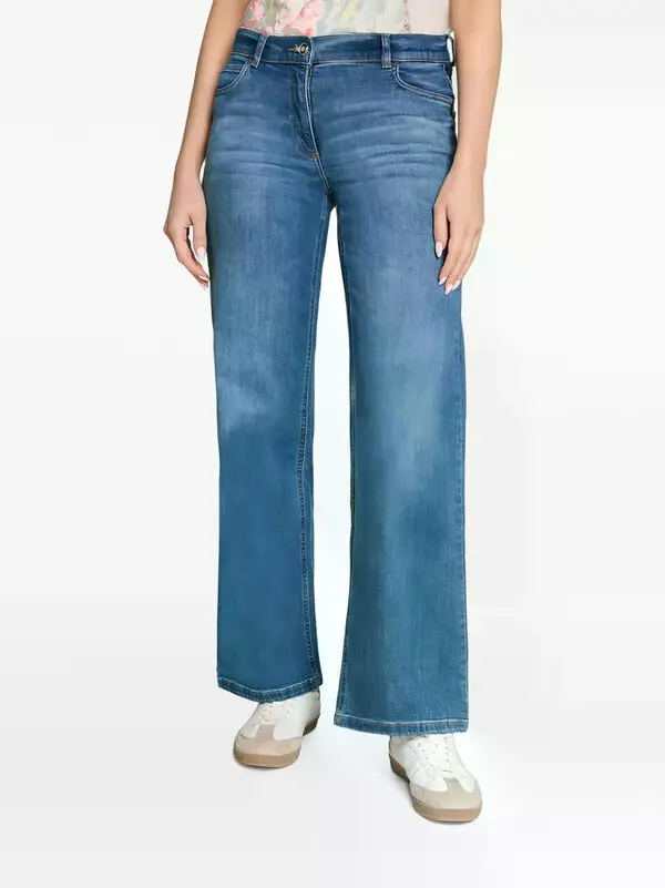 BETTY BARCLAY Crystal-embellished Faded Effect Jeans