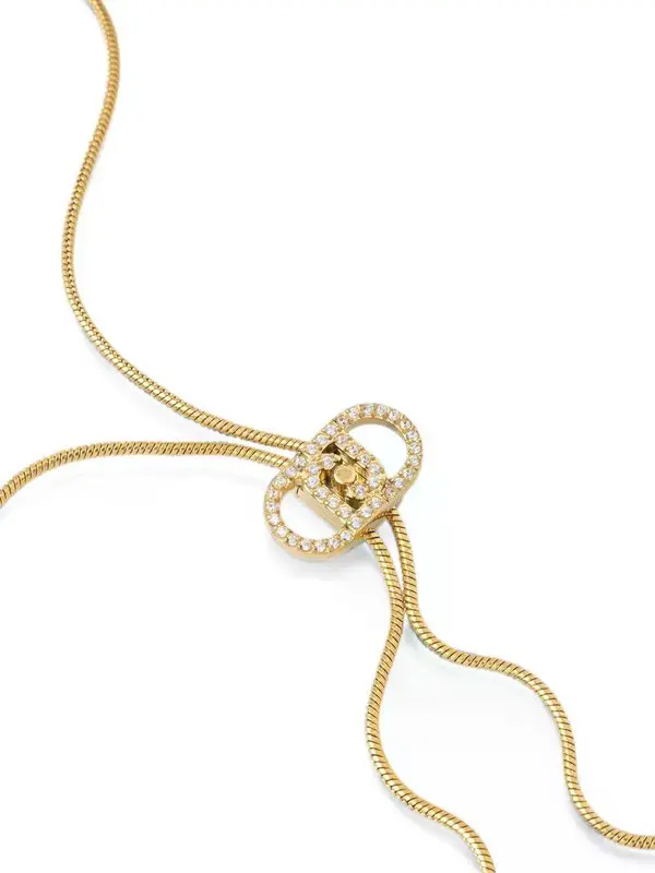 Liu Jo Tone Necklace With Crystal-embellished Logo And Chain-link Tassels