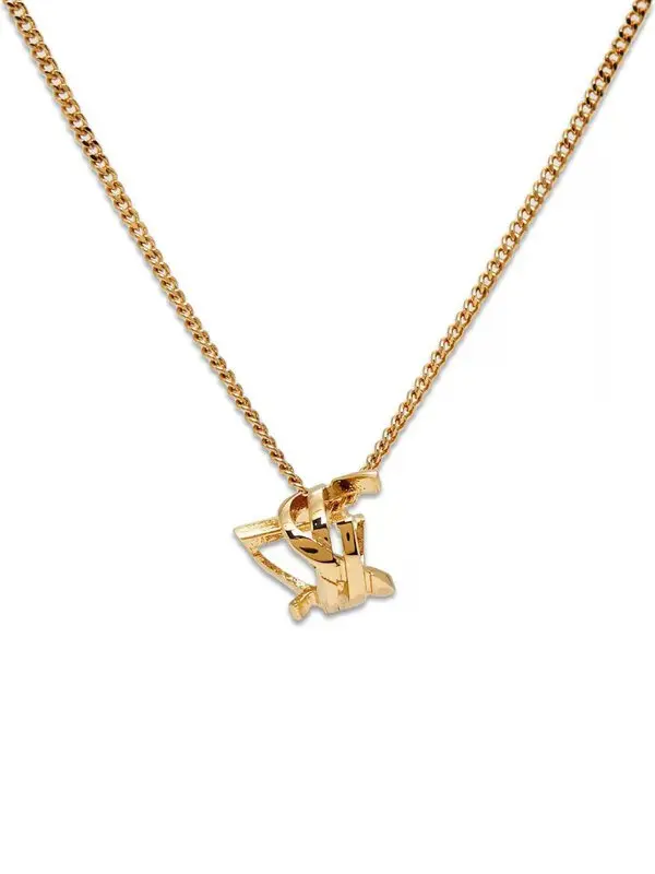 Saint Laurent Tone Cassandre Pendant Necklace