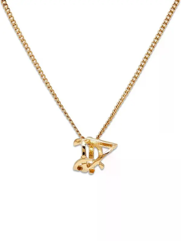 Saint Laurent Tone Cassandre Pendant Necklace