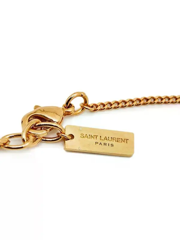 Saint Laurent Tone Cassandre Pendant Necklace