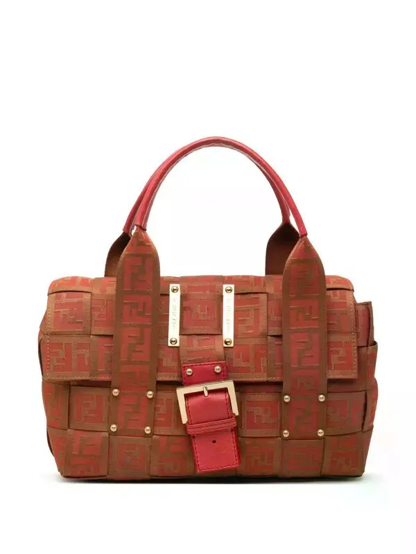 Fendi 2000-2010 Zucca Canvas Crossword Handbag
