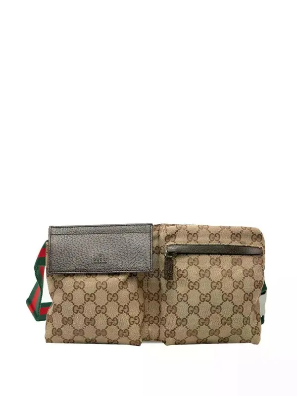 Gucci 2000-2015 Gg Canvas Web Double Pocket Belt Bag