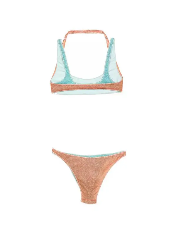 Oseree Metallic-effect Layered Bikini