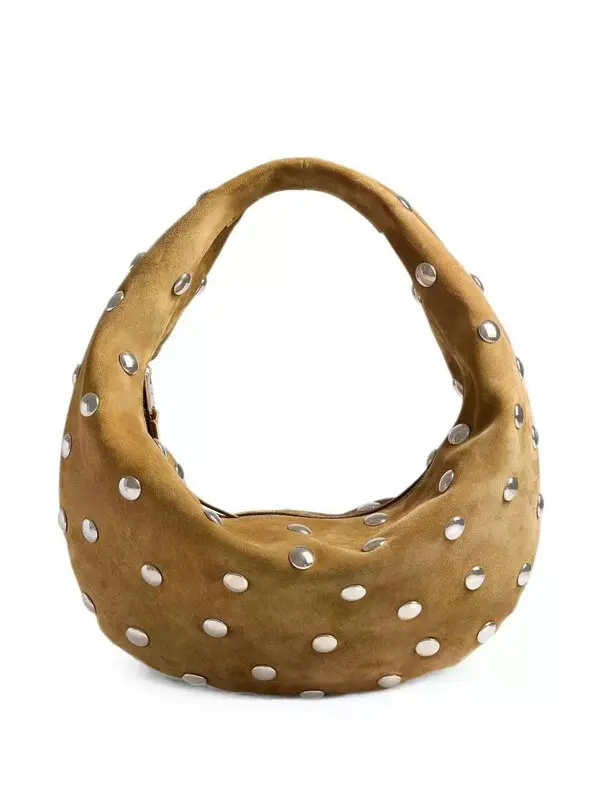 Khaite Medium Olivia Tote Bag In Suede With Silver Tone Studs - Neutrals