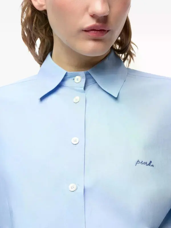 Pinko Logo Embroidered Cotton Shirt