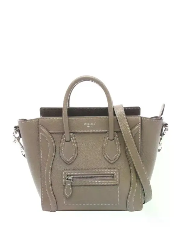 Celine Leather Luggage Nano Satchel - Grey
