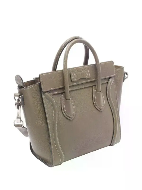 Celine Leather Luggage Nano Satchel - Grey