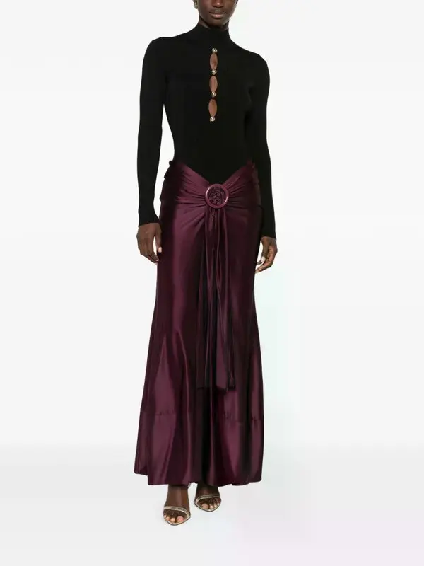 Rabanne Ring Detail Maxi Skirt - Purple