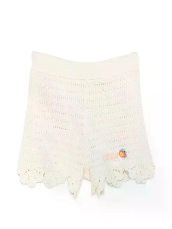 Chloé Crochet Knit Scalloped-edge Shorts