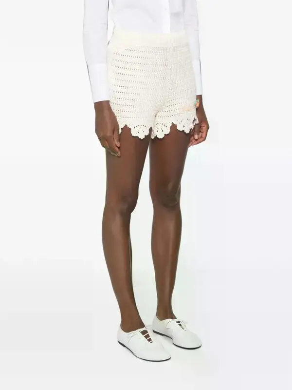 Chloé Crochet Knit Scalloped-edge Shorts