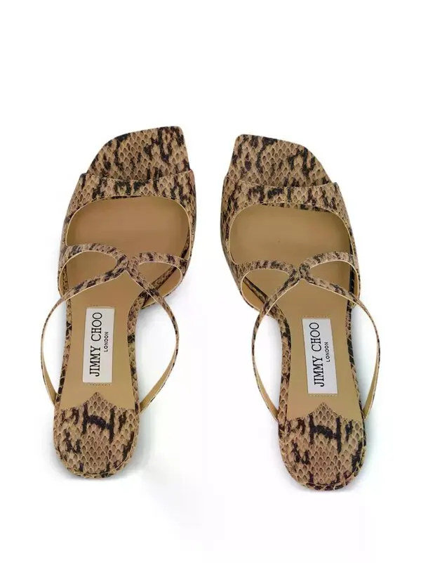 JIMMY CHOO Anise Snake-effect Leather Sandals