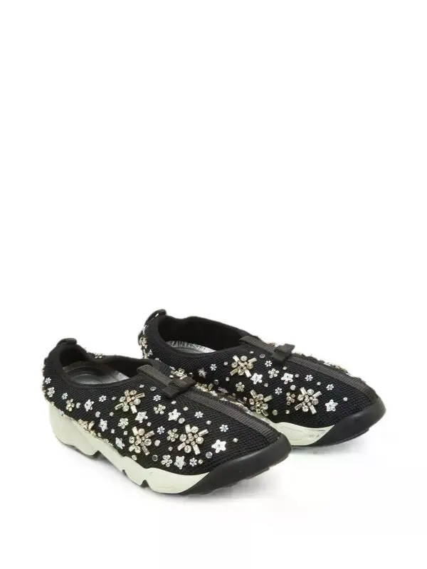 Dior Fusion Crystal Embellished Sneakers - Black