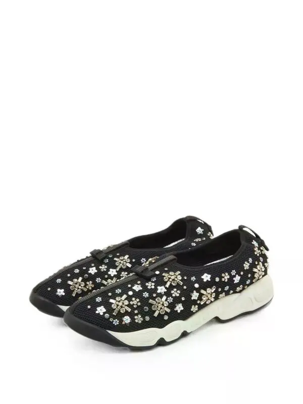 Dior Fusion Crystal Embellished Sneakers - Black