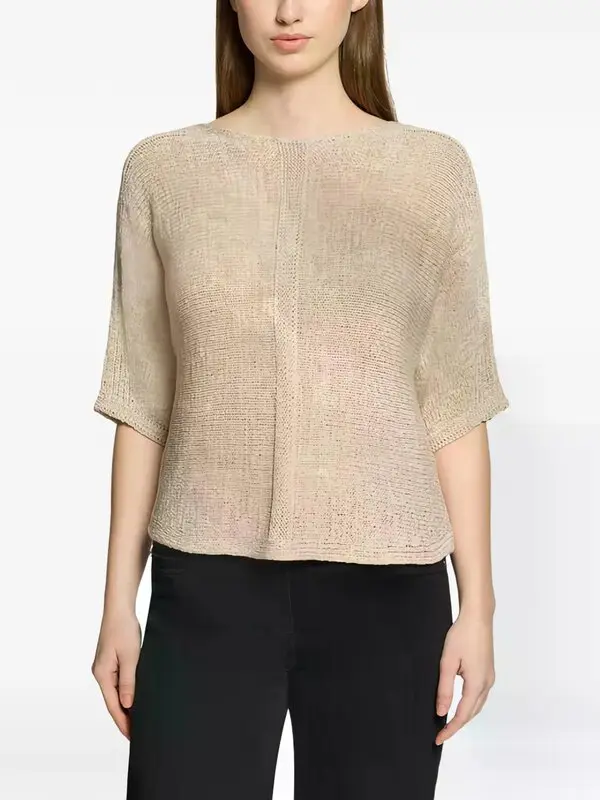 BETTY BARCLAY Fine-knit Boat-neck Sweater - Brown