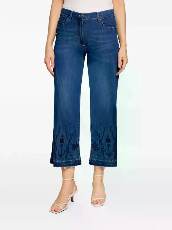 BETTY BARCLAY Embroidered Cropped Jeans