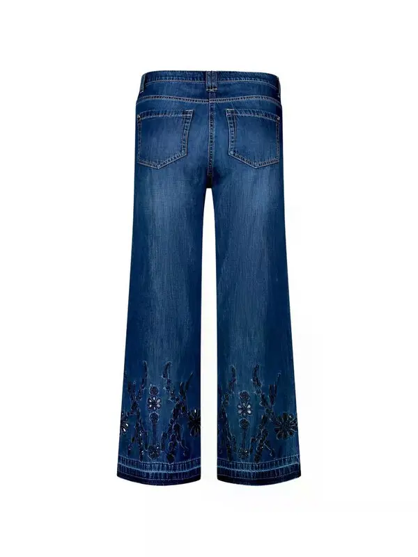BETTY BARCLAY Embroidered Cropped Jeans