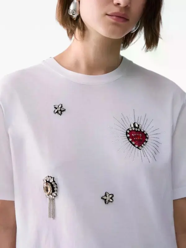Liu Jo Embellished Cotton T-shirt