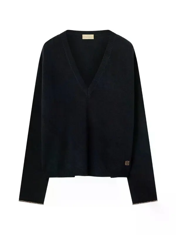 Momoni Astrid V-neck Sweater - Black