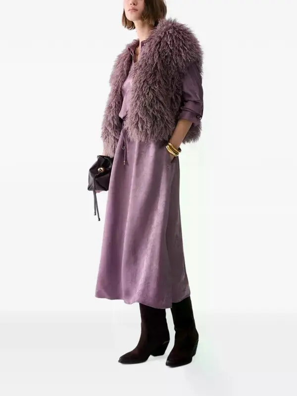 Liu Jo Midi Dress In Jacquard Satin