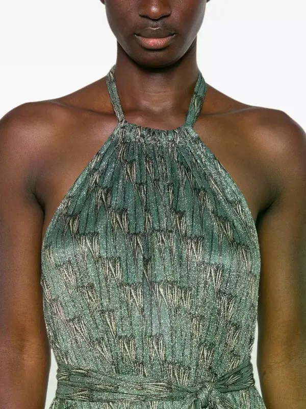 SIYU Halterneck Tie-belt Maxi Dress