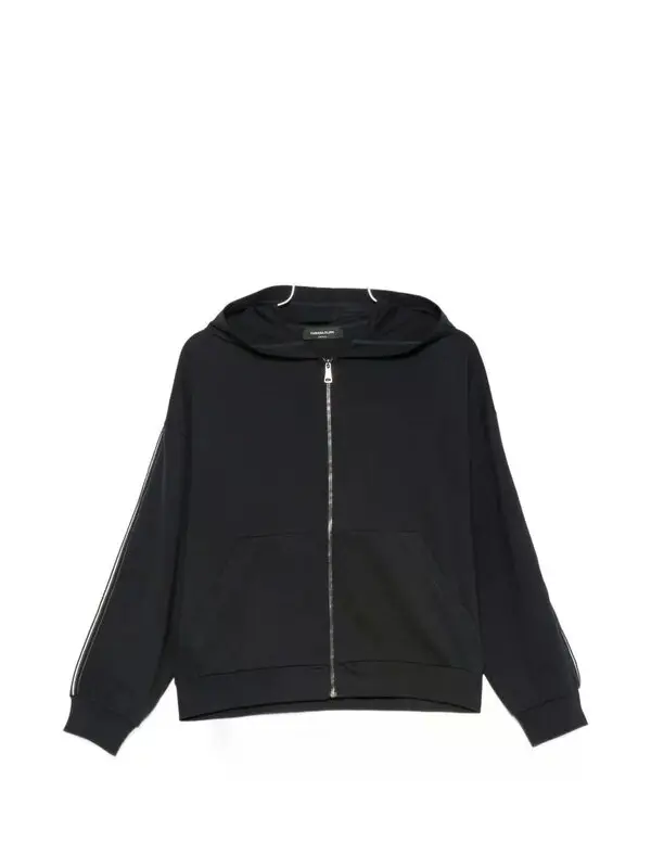 Fabiana Filippi Zip-fastening Side-stripe Hoodie - Blue