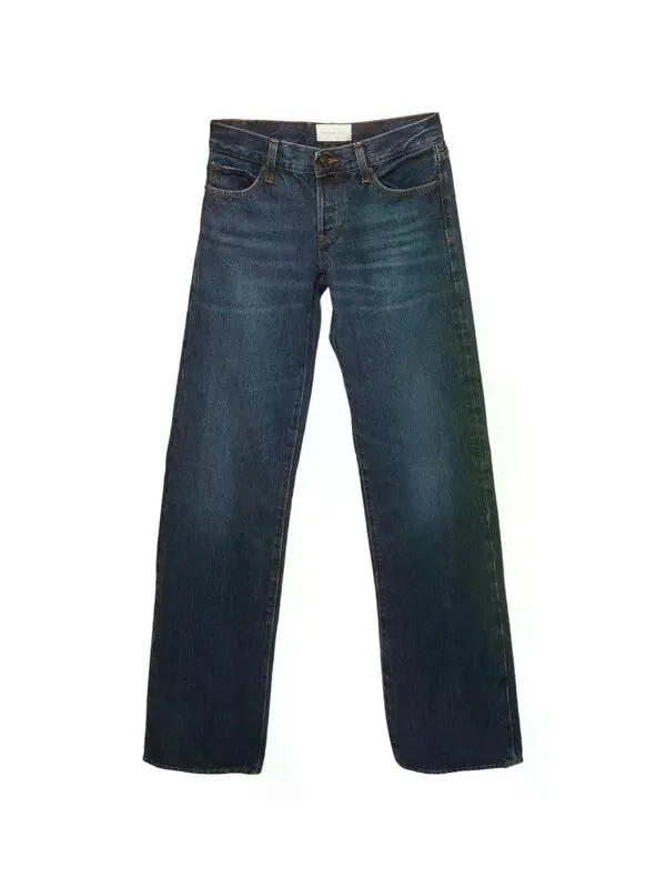 FRAME Amelia Gray Logo-patch Wide-leg Jeans