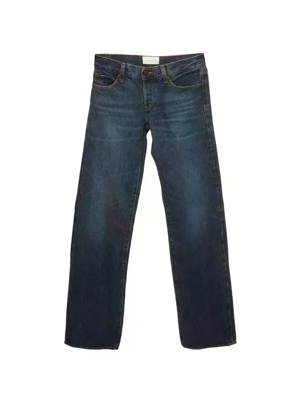 FRAME Amelia Gray Logo-patch Wide-leg Jeans - Blue