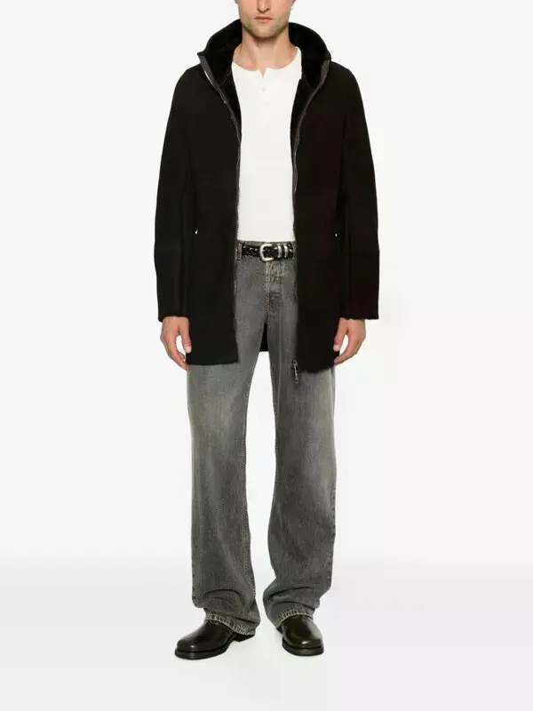 GIORGIO BRATO Hooded Shearling Coat