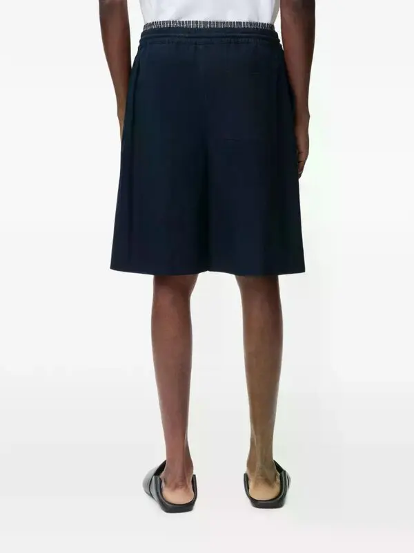 Loewe Drawstring Waist Logo Embroidered Shorts - Blue