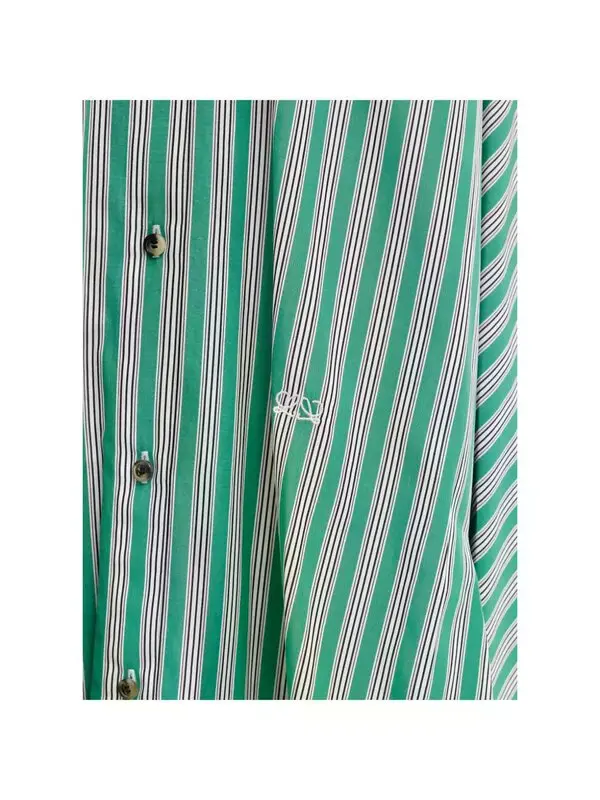 Loewe Striped Embroidered Anagram Shirt
