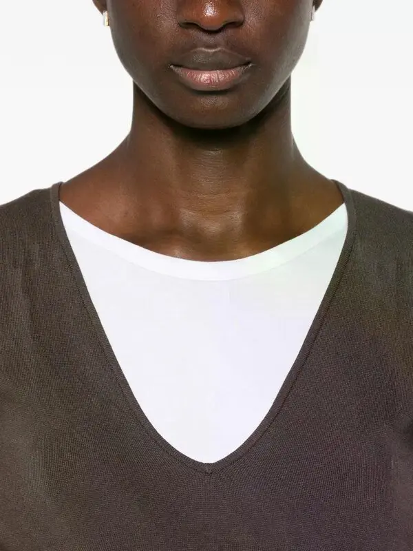 TOTEME V-neck Long-sleeve Sweater - Brown